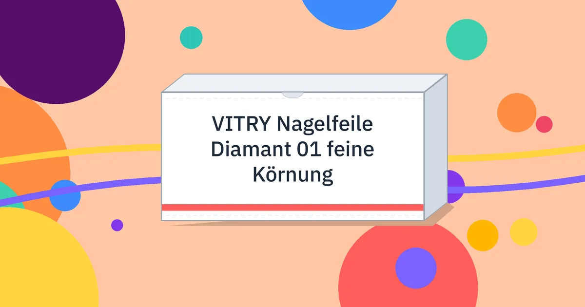 Symbolbild: Packung mit der Aufschrift VITRY Nagelfeile Diamant 01 feine Körnung (PZN 16149193) – Verfügbarkeit und Bezug in Apotheken in Frankfurt am Main