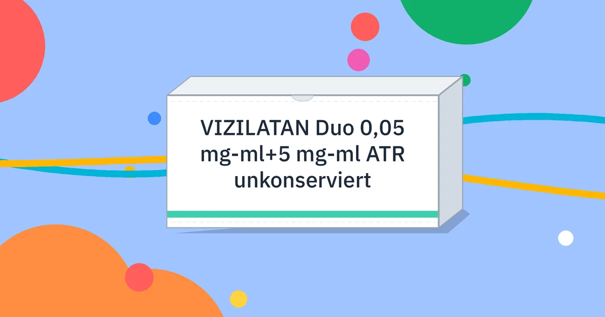 Symbolbild: Packung mit der Aufschrift VIZILATAN Duo 0,05 mg-ml+5 mg-ml ATR unkonserviert (PZN 18046681) – Verfügbarkeit und Bezug in Apotheken in Frankfurt am Main