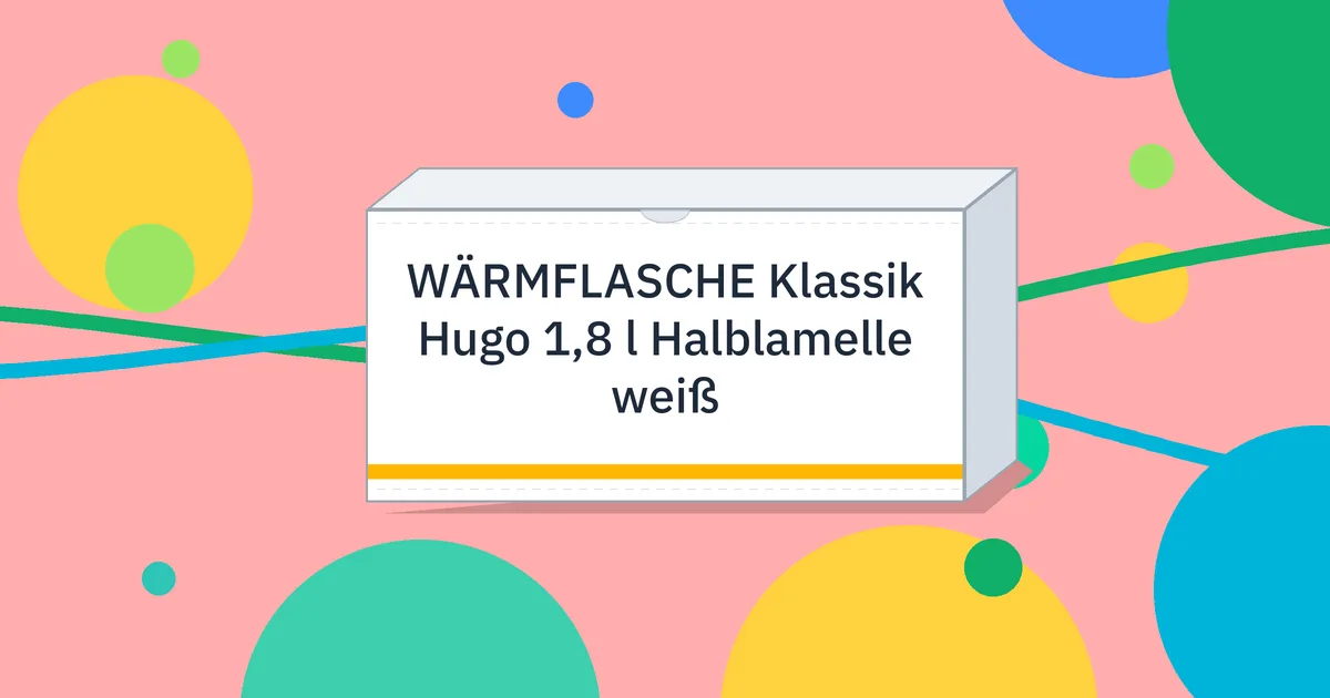 Symbolbild: Packung mit der Aufschrift WÄRMFLASCHE Klassik Hugo 1,8 l Halblamelle weiß (PZN 11363237) – Verfügbarkeit und Bezug in Apotheken in Frankfurt am Main