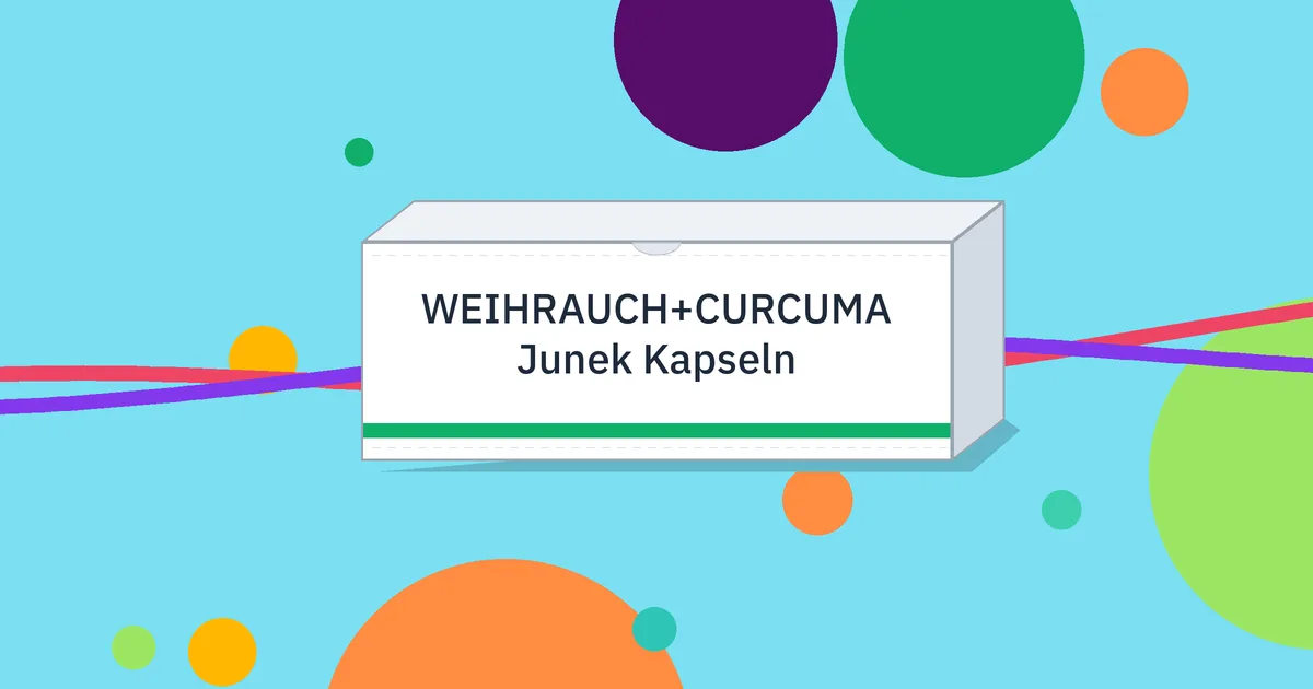 Symbolbild: Packung mit der Aufschrift WEIHRAUCH+CURCUMA Junek Kapseln (PZN 16571957) – Verfügbarkeit und Bezug in Apotheken in Frankfurt am Main
