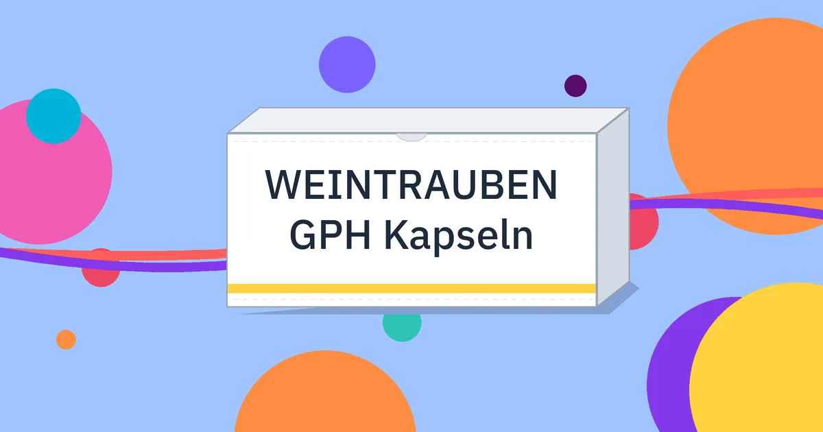 Symbolbild: Packung mit der Aufschrift WEINTRAUBEN GPH Kapseln (PZN 07011136) – Verfügbarkeit und Bezug in Apotheken in Frankfurt am Main