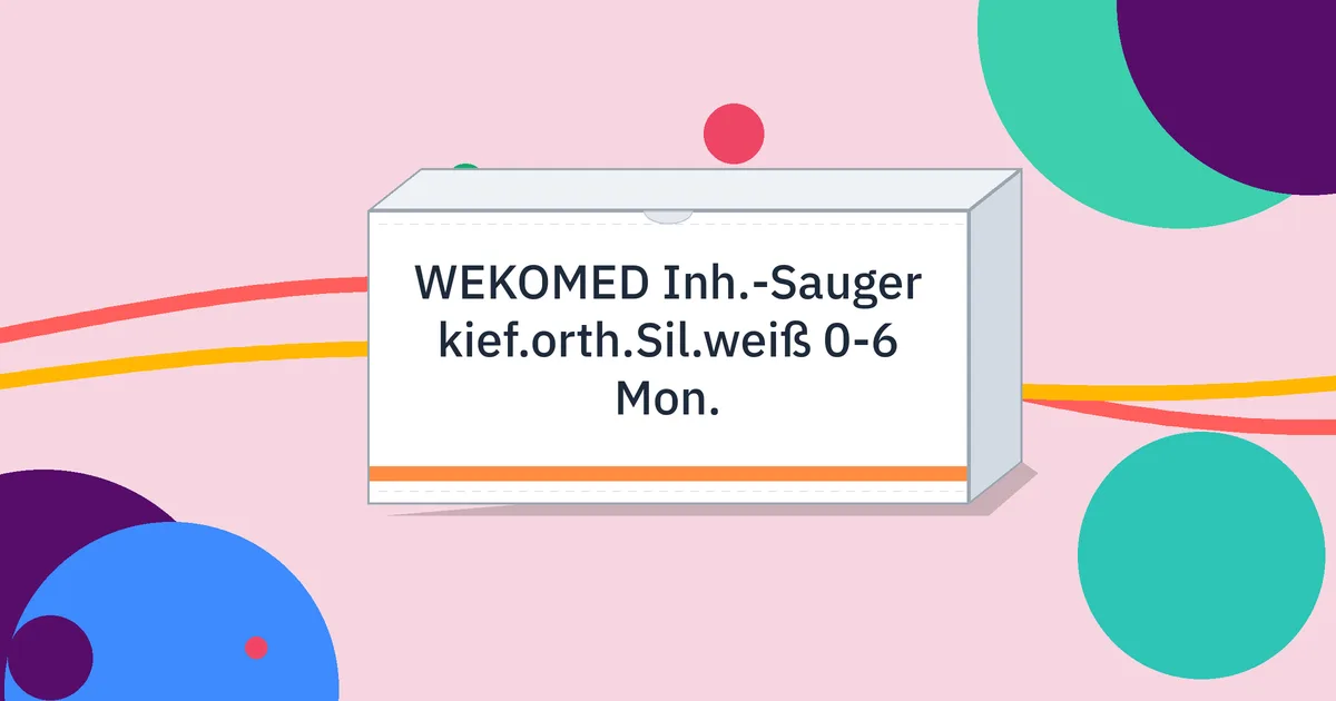 Symbolbild: Packung mit der Aufschrift WEKOMED Inh.-Sauger kief.orth.Sil.weiß 0-6 Mon. (PZN 09238157) – Verfügbarkeit und Bezug in Apotheken in Frankfurt am Main