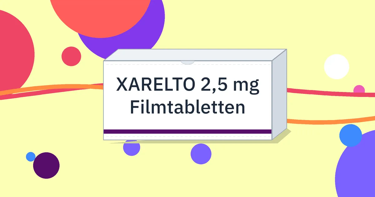 Symbolbild: Packung mit der Aufschrift XARELTO 2,5 mg Filmtabletten (PZN 08461261) – Verfügbarkeit und Bezug in Apotheken in Frankfurt am Main