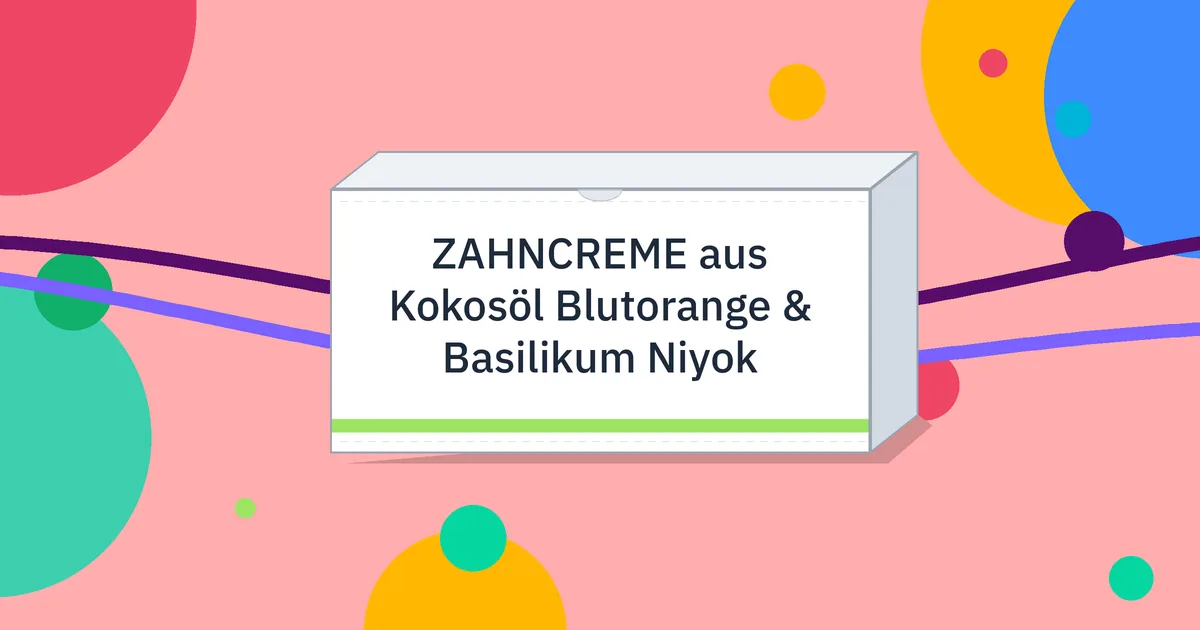 Symbolbild: Packung mit der Aufschrift ZAHNCREME aus Kokosöl Blutorange & Basilikum Niyok (PZN 16619782) – Verfügbarkeit und Bezug in Apotheken in Frankfurt am Main