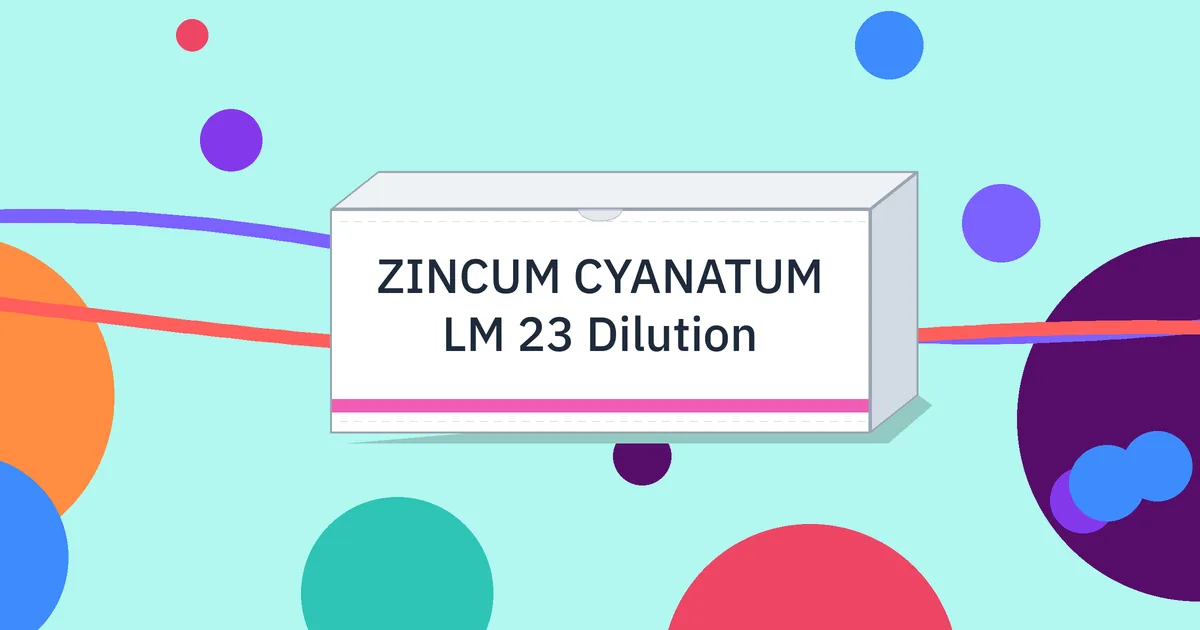 Symbolbild: Packung mit der Aufschrift ZINCUM CYANATUM LM 23 Dilution (PZN 13292524) – Verfügbarkeit und Bezug in Apotheken in Frankfurt am Main