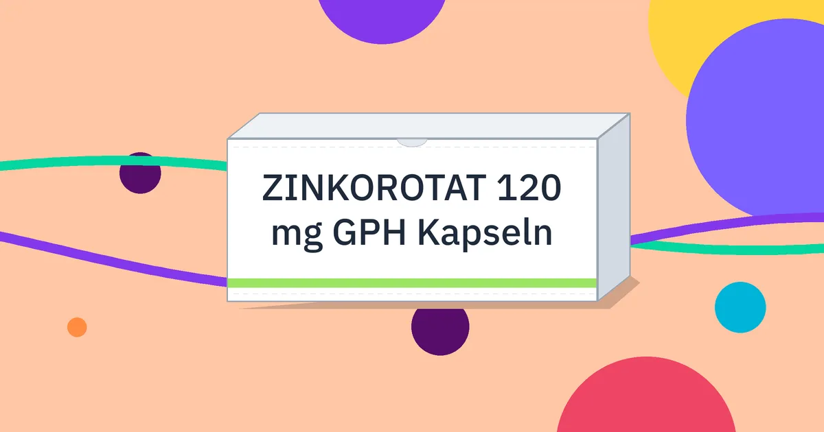 Symbolbild: Packung mit der Aufschrift ZINKOROTAT 120 mg GPH Kapseln (PZN 11075194) – Verfügbarkeit und Bezug in Apotheken in Frankfurt am Main