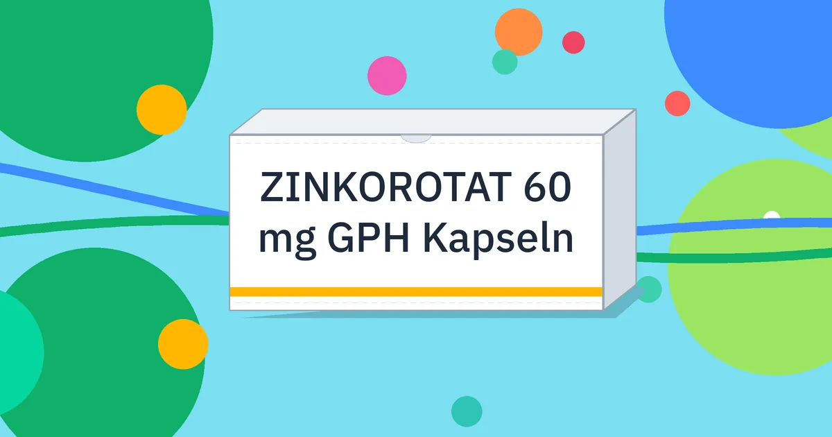 Symbolbild: Packung mit der Aufschrift ZINKOROTAT 60 mg GPH Kapseln (PZN 11075047) – Verfügbarkeit und Bezug in Apotheken in Frankfurt am Main