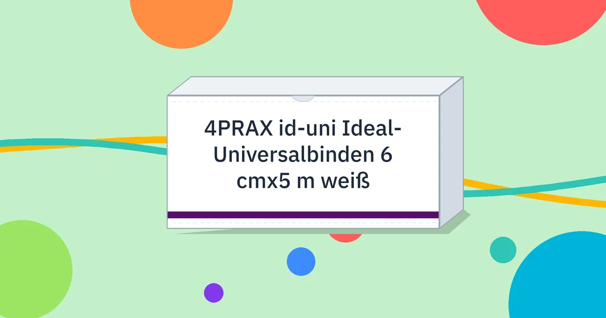 Symbolbild: Packung mit der Aufschrift 4PRAX id-uni Ideal-Universalbinden 6 cmx5 m weiß (PZN 20230475) – Verfügbarkeit und Bezug in Apotheken in Frankfurt am Main