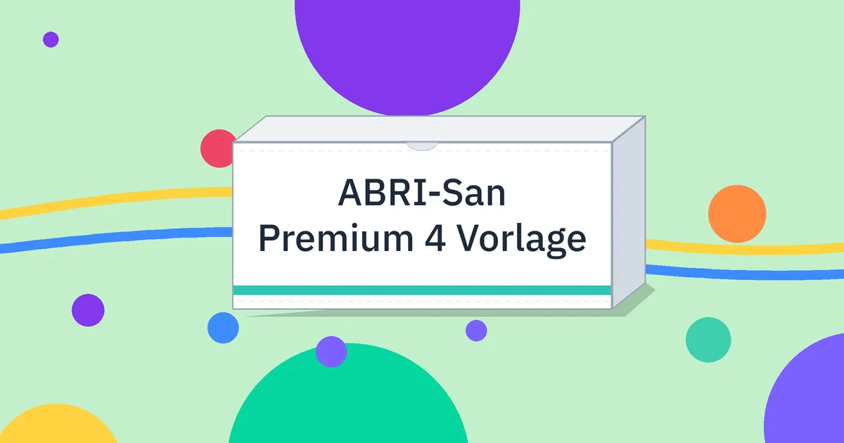 Symbolbild: Packung mit der Aufschrift ABRI-San Premium 4 Vorlage (PZN 10219610) – Verfügbarkeit und Bezug in Apotheken in Frankfurt am Main