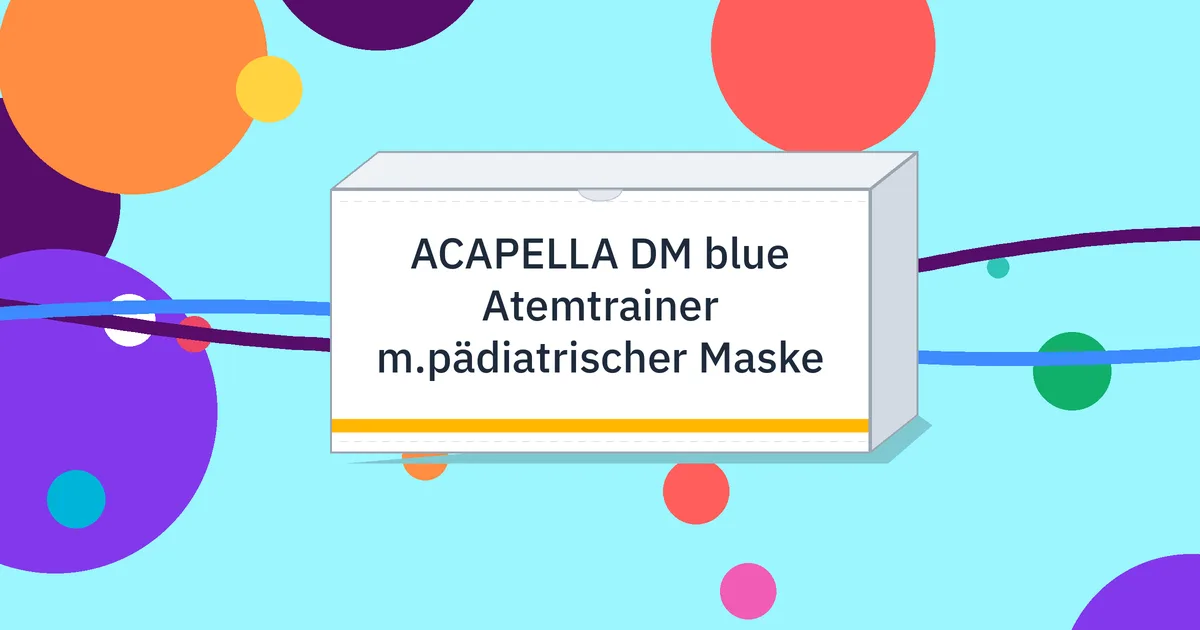 Symbolbild: Packung mit der Aufschrift ACAPELLA DM blue Atemtrainer m.pädiatrischer Maske (PZN 18159971) – Verfügbarkeit und Bezug in Apotheken in Frankfurt am Main