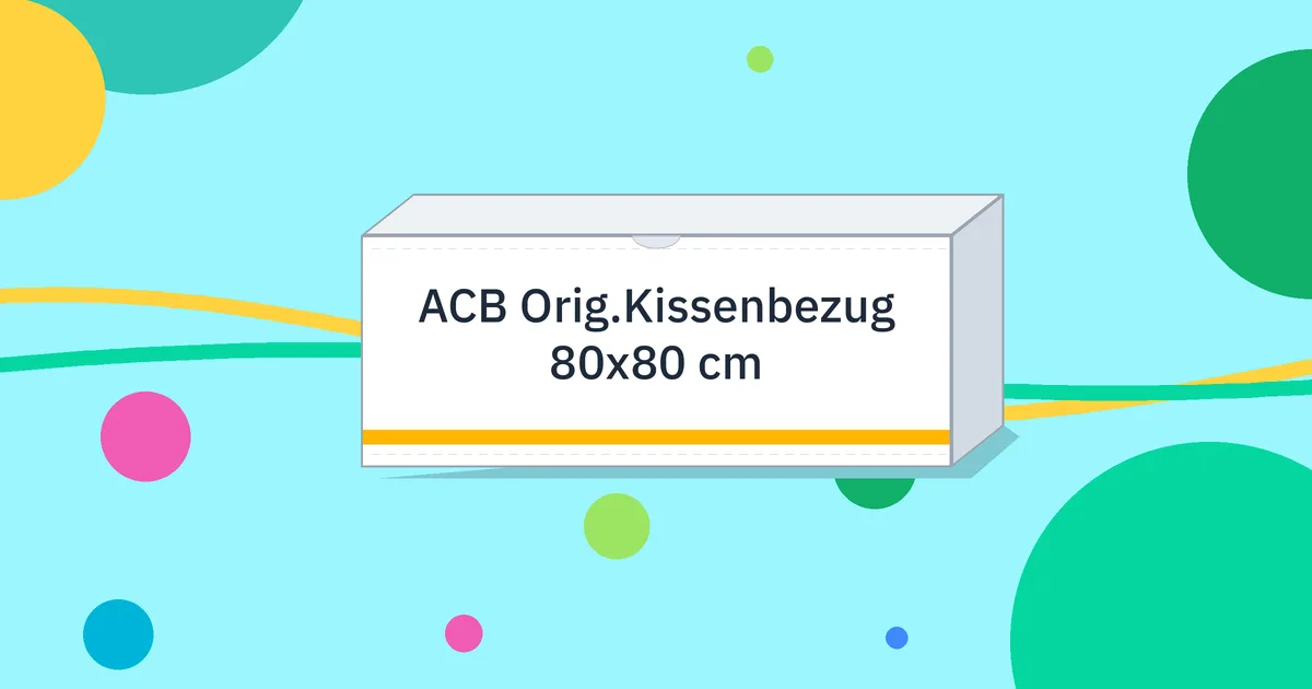Symbolbild: Packung mit der Aufschrift ACB Orig.Kissenbezug 80x80 cm (PZN 11664559) – Verfügbarkeit und Bezug in Apotheken in Frankfurt am Main