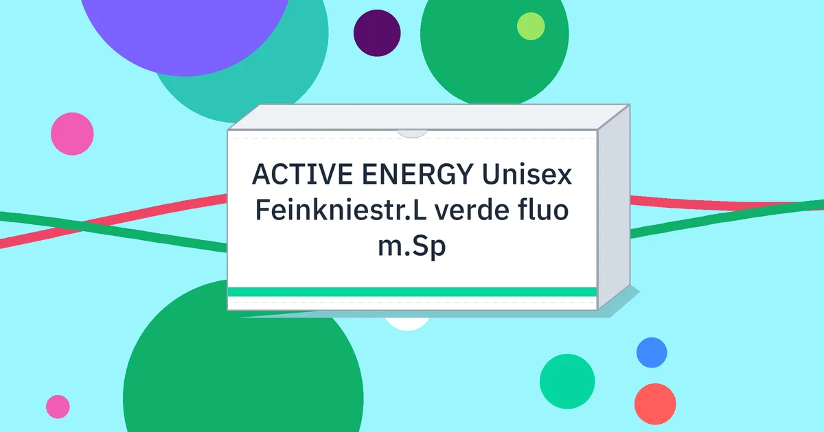 Symbolbild: Packung mit der Aufschrift ACTIVE ENERGY Unisex Feinkniestr.L verde fluo m.Sp (PZN 16194348) – Verfügbarkeit und Bezug in Apotheken in Frankfurt am Main