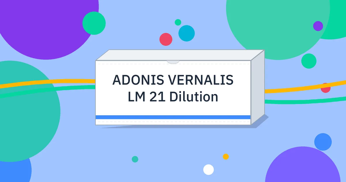 Symbolbild: Packung mit der Aufschrift ADONIS VERNALIS LM 21 Dilution (PZN 12755040) – Verfügbarkeit und Bezug in Apotheken in Frankfurt am Main