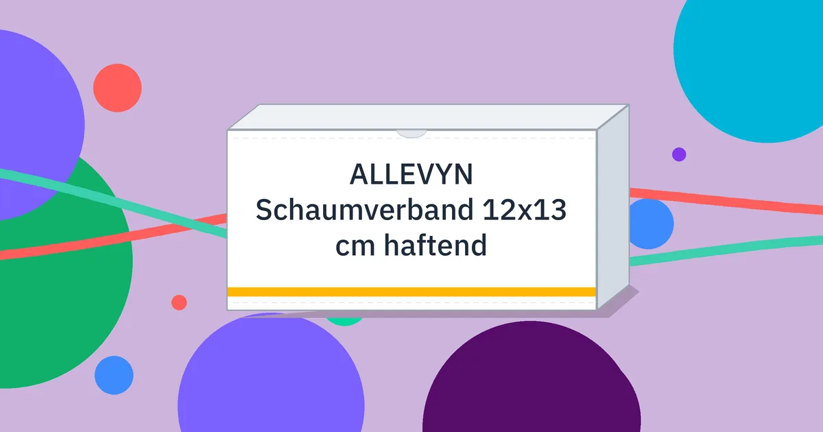 Symbolbild: Packung mit der Aufschrift ALLEVYN Schaumverband 12x13 cm haftend (PZN 19137687) – Verfügbarkeit und Bezug in Apotheken in Frankfurt am Main