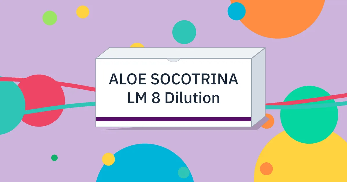 Symbolbild: Packung mit der Aufschrift ALOE SOCOTRINA LM 8 Dilution (PZN 13313344) – Verfügbarkeit und Bezug in Apotheken in Frankfurt am Main