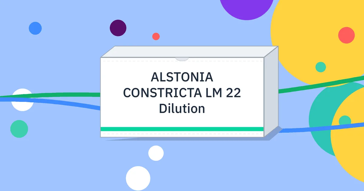 Symbolbild: Packung mit der Aufschrift ALSTONIA CONSTRICTA LM 22 Dilution (PZN 13314450) – Verfügbarkeit und Bezug in Apotheken in Frankfurt am Main