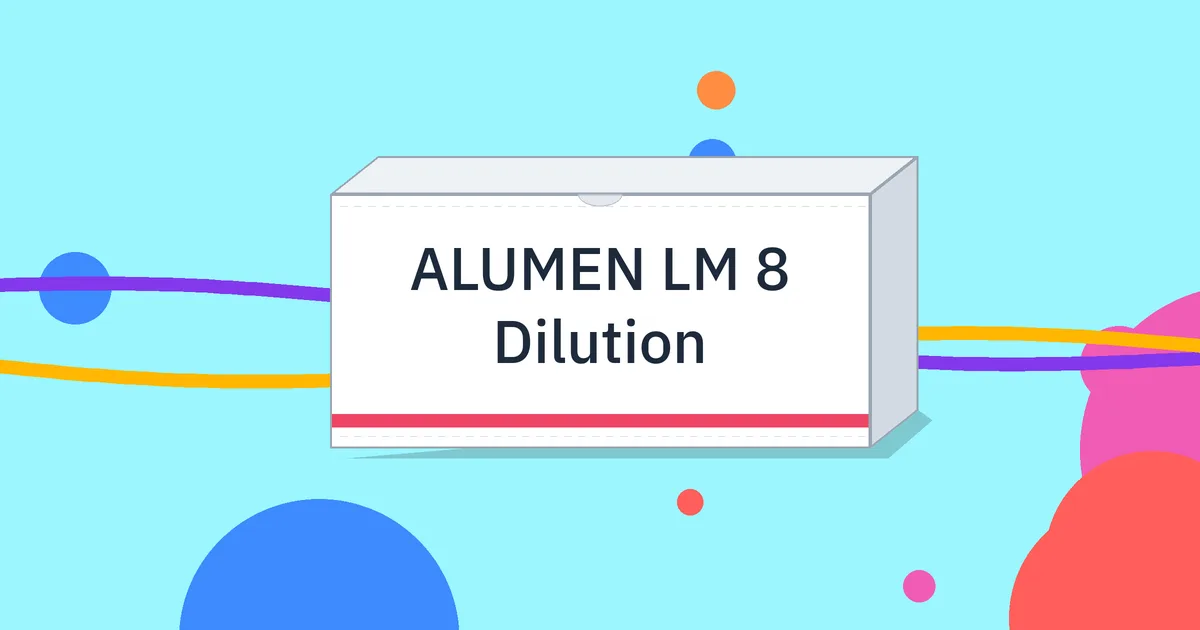 Symbolbild: Packung mit der Aufschrift ALUMEN LM 8 Dilution (PZN 12757932) – Verfügbarkeit und Bezug in Apotheken in Frankfurt am Main