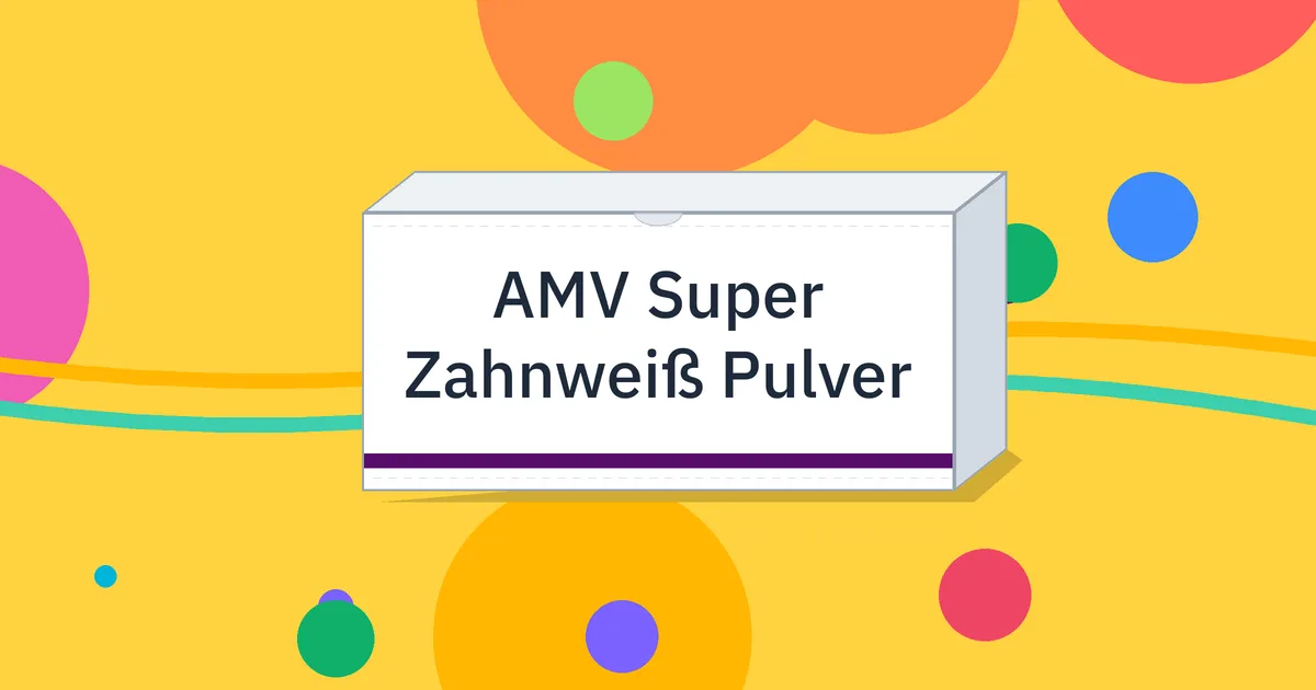 Symbolbild: Packung mit der Aufschrift AMV Super Zahnweiß Pulver (PZN 06993203) – Verfügbarkeit und Bezug in Apotheken in Frankfurt am Main
