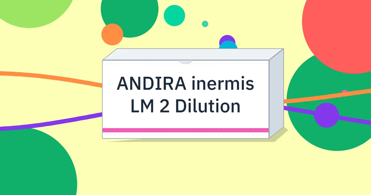 Symbolbild: Packung mit der Aufschrift ANDIRA inermis LM 2 Dilution (PZN 13329121) – Verfügbarkeit und Bezug in Apotheken in Frankfurt am Main