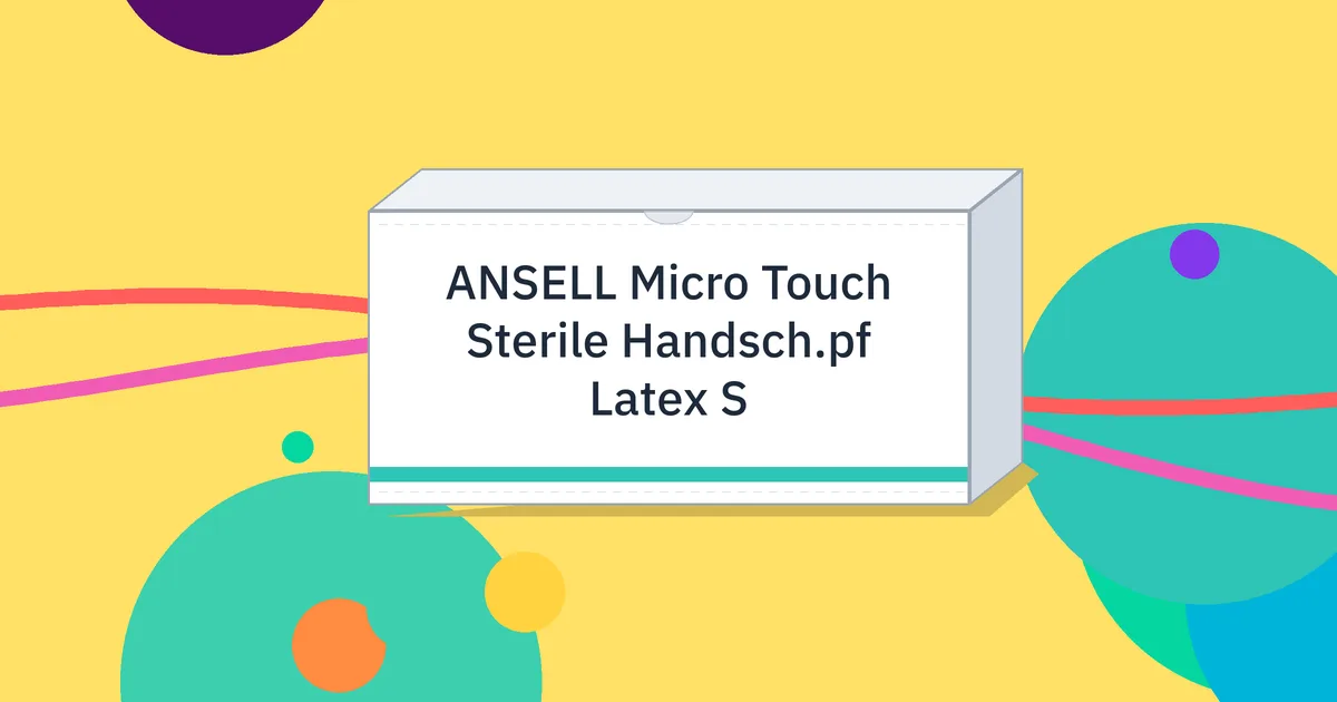 Symbolbild: Packung mit der Aufschrift ANSELL Micro Touch Sterile Handsch.pf Latex S (PZN 07667687) – Verfügbarkeit und Bezug in Apotheken in Frankfurt am Main