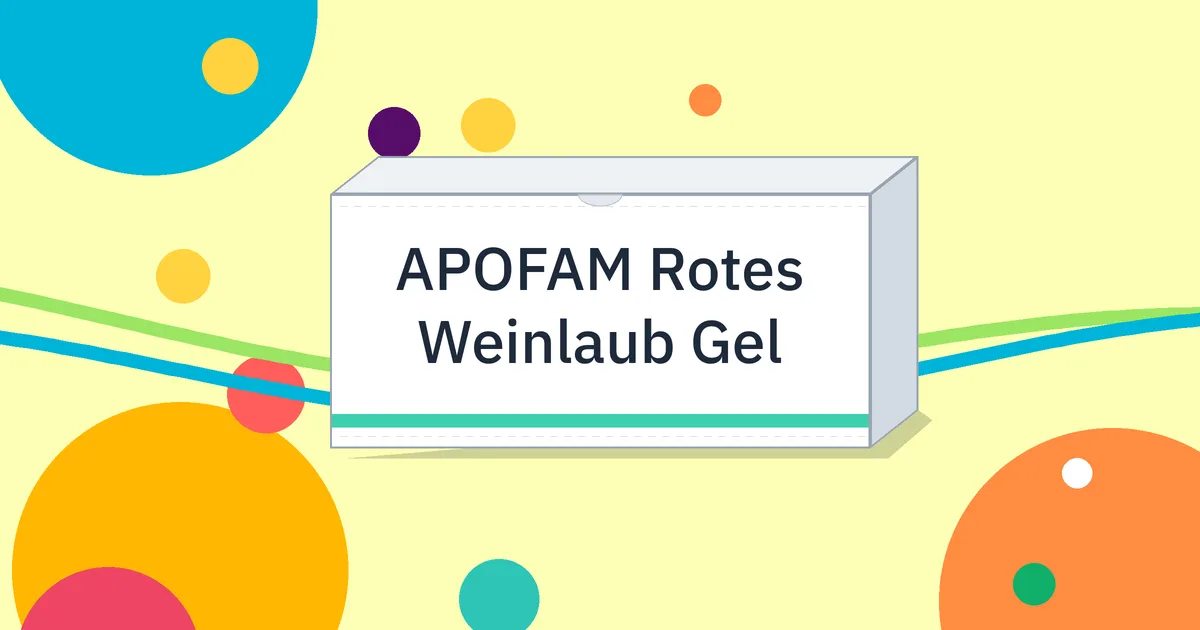 Symbolbild: Packung mit der Aufschrift APOFAM Rotes Weinlaub Gel (PZN 02232306) – Verfügbarkeit und Bezug in Apotheken in Frankfurt am Main
