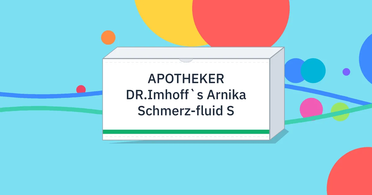 Symbolbild: Packung mit der Aufschrift APOTHEKER DR.Imhoff`s Arnika Schmerz-fluid S (PZN 10414642) – Verfügbarkeit und Bezug in Apotheken in Frankfurt am Main