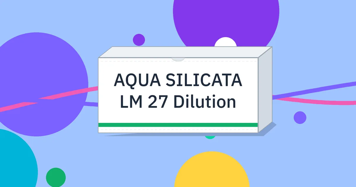 Symbolbild: Packung mit der Aufschrift AQUA SILICATA LM 27 Dilution (PZN 13383221) – Verfügbarkeit und Bezug in Apotheken in Frankfurt am Main