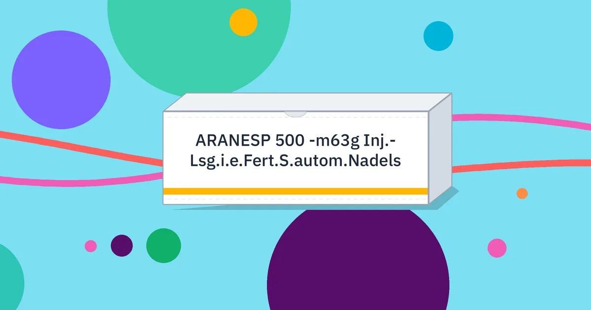 Symbolbild: Packung mit der Aufschrift ARANESP 500 -m63g Inj.-Lsg.i.e.Fert.S.autom.Nadels (PZN 06811142) – Verfügbarkeit und Bezug in Apotheken in Frankfurt am Main