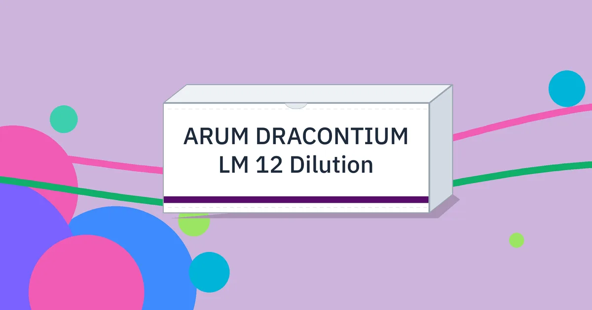Symbolbild: Packung mit der Aufschrift ARUM DRACONTIUM LM 12 Dilution (PZN 13395141) – Verfügbarkeit und Bezug in Apotheken in Frankfurt am Main