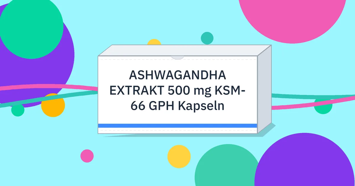 Symbolbild: Packung mit der Aufschrift ASHWAGANDHA EXTRAKT 500 mg KSM-66 GPH Kapseln (PZN 20809608) – Verfügbarkeit und Bezug in Apotheken in Frankfurt am Main