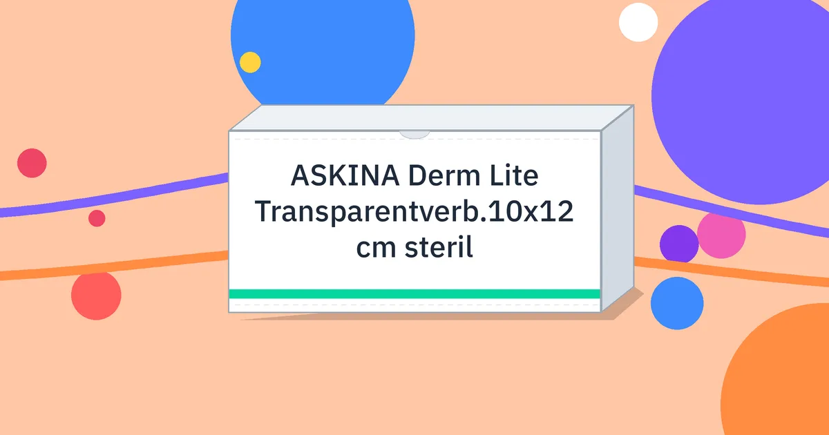 Symbolbild: Packung mit der Aufschrift ASKINA Derm Lite Transparentverb.10x12 cm steril (PZN 19452443) – Verfügbarkeit und Bezug in Apotheken in Frankfurt am Main