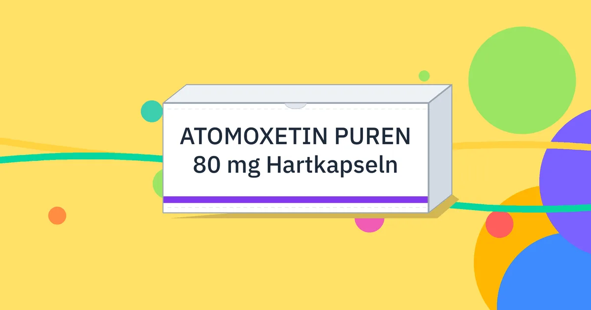 Symbolbild: Packung mit der Aufschrift ATOMOXETIN PUREN 80 mg Hartkapseln (PZN 14375732) – Verfügbarkeit und Bezug in Apotheken in Frankfurt am Main