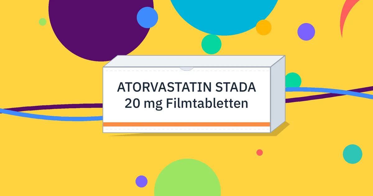 Symbolbild: Packung mit der Aufschrift ATORVASTATIN STADA 20 mg Filmtabletten (PZN 09231445) – Verfügbarkeit und Bezug in Apotheken in Frankfurt am Main