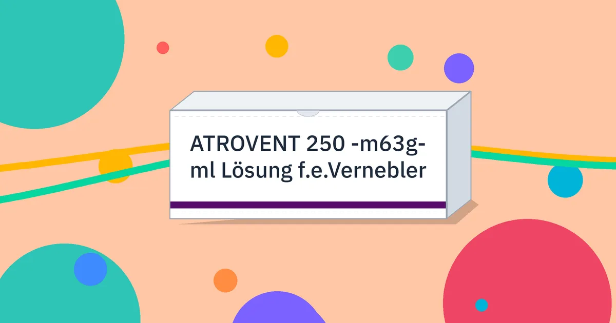 Symbolbild: Packung mit der Aufschrift ATROVENT 250 -m63g-ml Lösung f.e.Vernebler (PZN 08892245) – Verfügbarkeit und Bezug in Apotheken in Frankfurt am Main