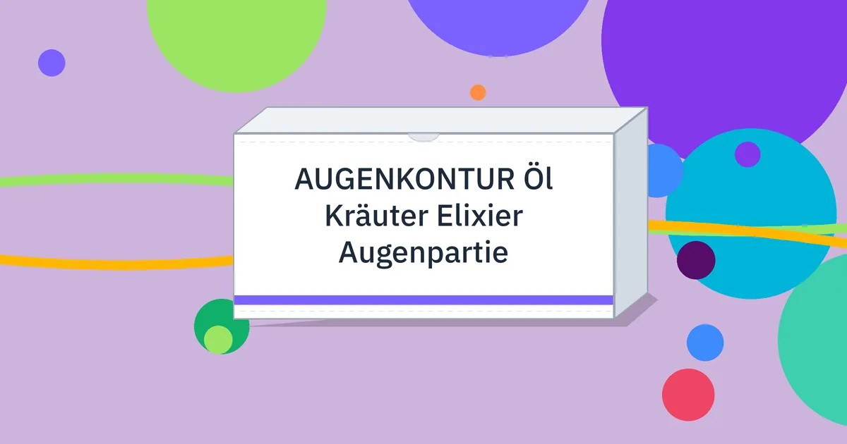 Symbolbild: Packung mit der Aufschrift AUGENKONTUR Öl Kräuter Elixier Augenpartie (PZN 20316515) – Verfügbarkeit und Bezug in Apotheken in Frankfurt am Main