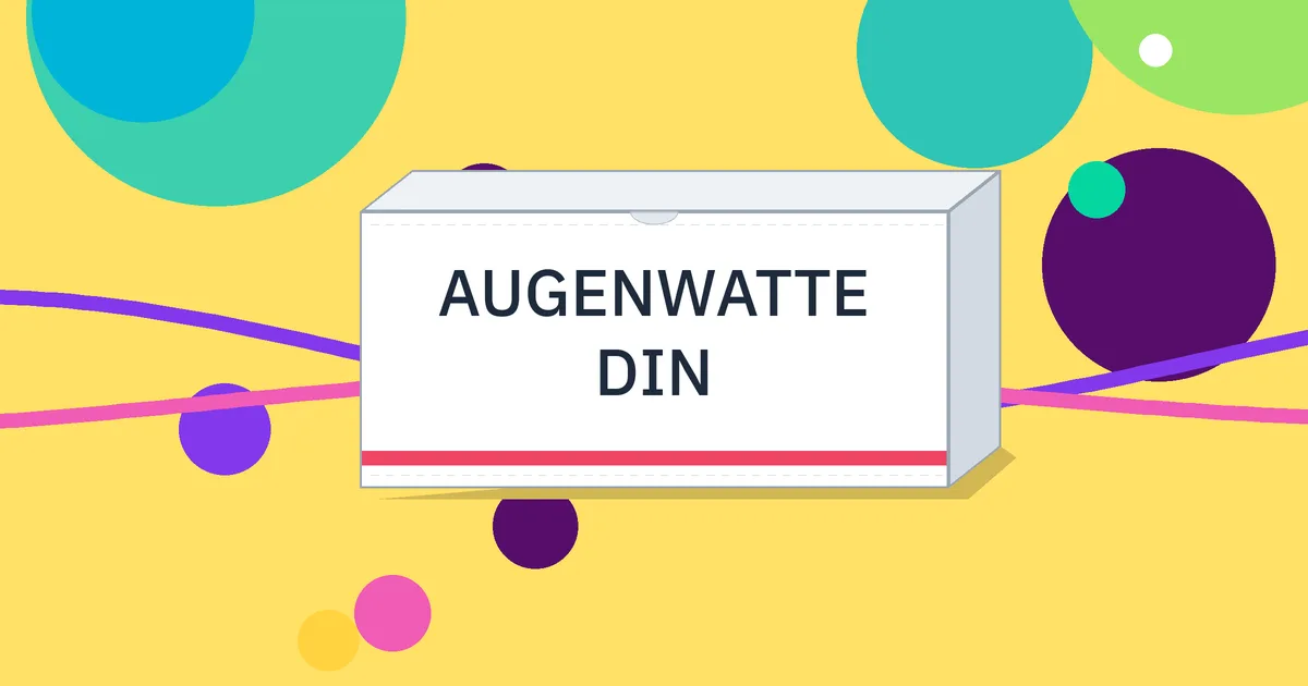 Symbolbild: Packung mit der Aufschrift AUGENWATTE DIN (PZN 01721894) – Verfügbarkeit und Bezug in Apotheken in Frankfurt am Main