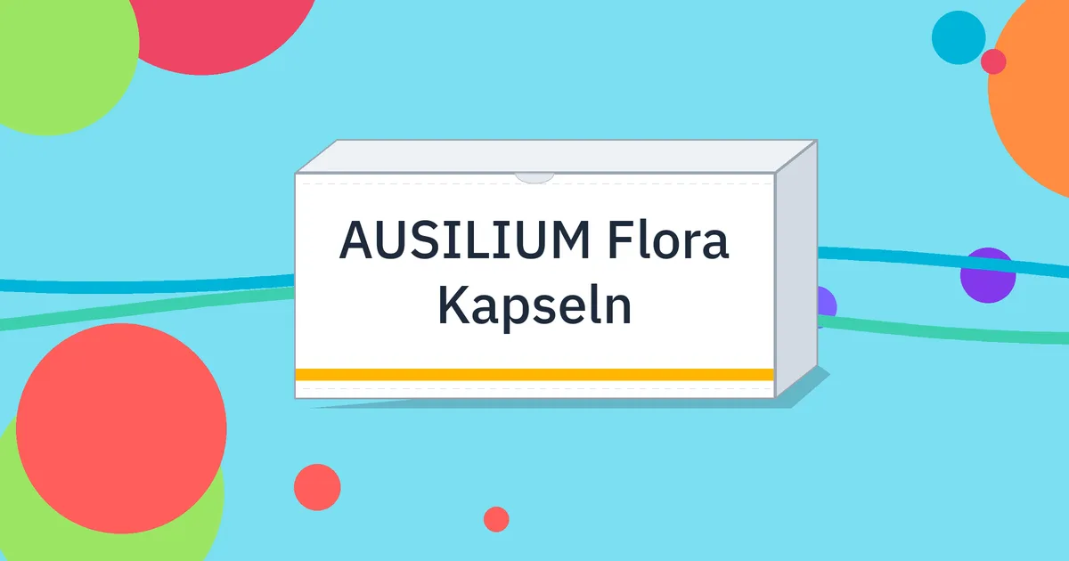 Symbolbild: Packung mit der Aufschrift AUSILIUM Flora Kapseln (PZN 19454815) – Verfügbarkeit und Bezug in Apotheken in Frankfurt am Main