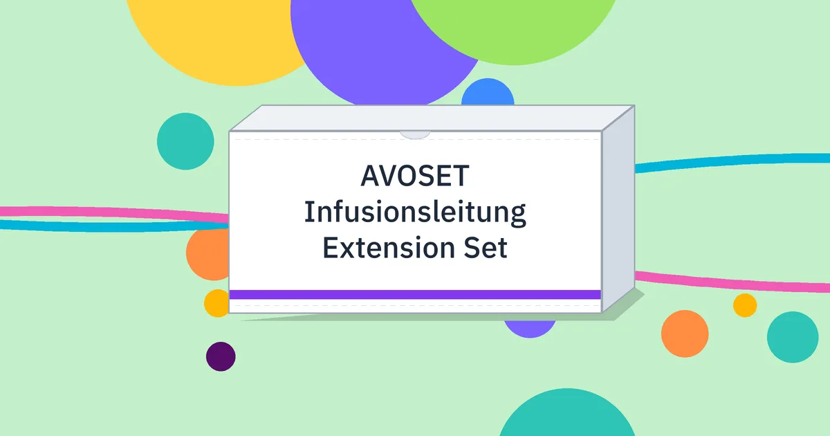 Symbolbild: Packung mit der Aufschrift AVOSET Infusionsleitung Extension Set (PZN 18702240) – Verfügbarkeit und Bezug in Apotheken in Frankfurt am Main