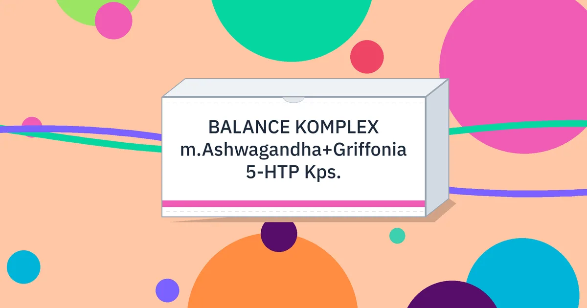 Symbolbild: Packung mit der Aufschrift BALANCE KOMPLEX m.Ashwagandha+Griffonia 5-HTP Kps. (PZN 18361968) – Verfügbarkeit und Bezug in Apotheken in Frankfurt am Main