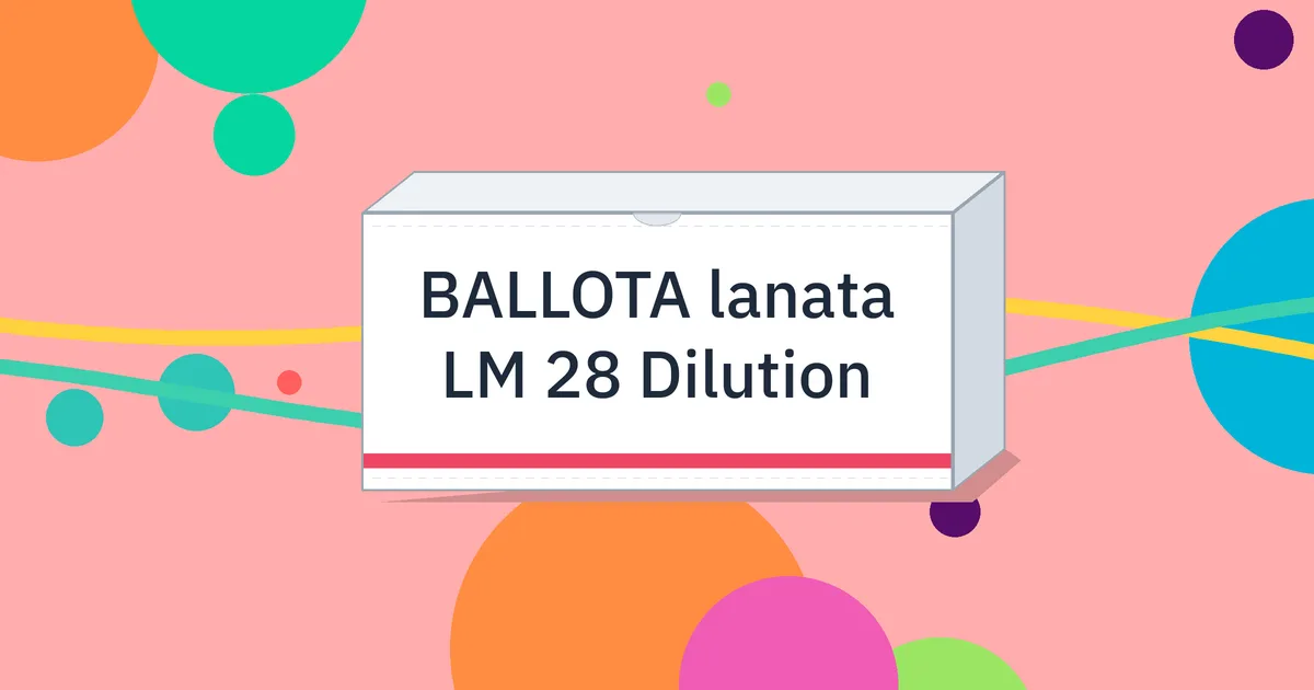 Symbolbild: Packung mit der Aufschrift BALLOTA lanata LM 28 Dilution (PZN 13374340) – Verfügbarkeit und Bezug in Apotheken in Frankfurt am Main