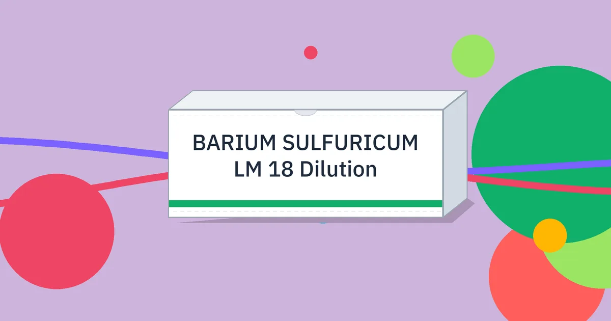 Symbolbild: Packung mit der Aufschrift BARIUM SULFURICUM LM 18 Dilution (PZN 13380352) – Verfügbarkeit und Bezug in Apotheken in Frankfurt am Main