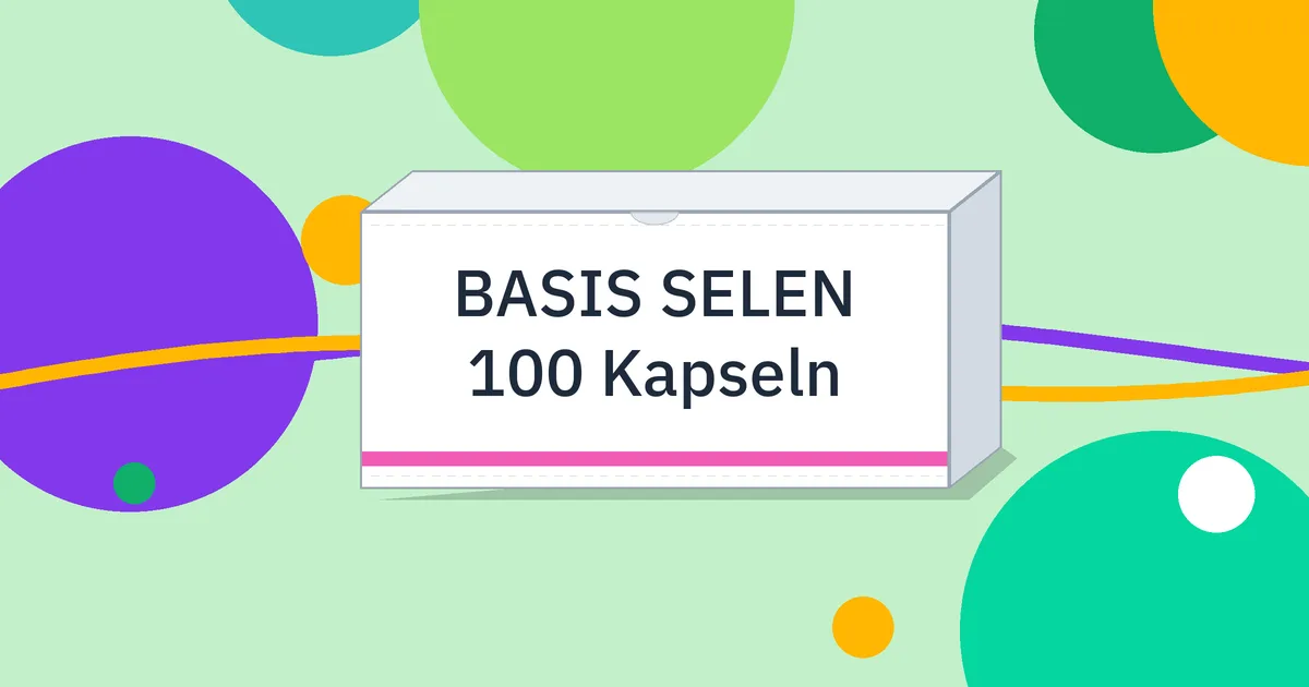 Symbolbild: Packung mit der Aufschrift BASIS SELEN 100 Kapseln (PZN 01741371) – Verfügbarkeit und Bezug in Apotheken in Frankfurt am Main