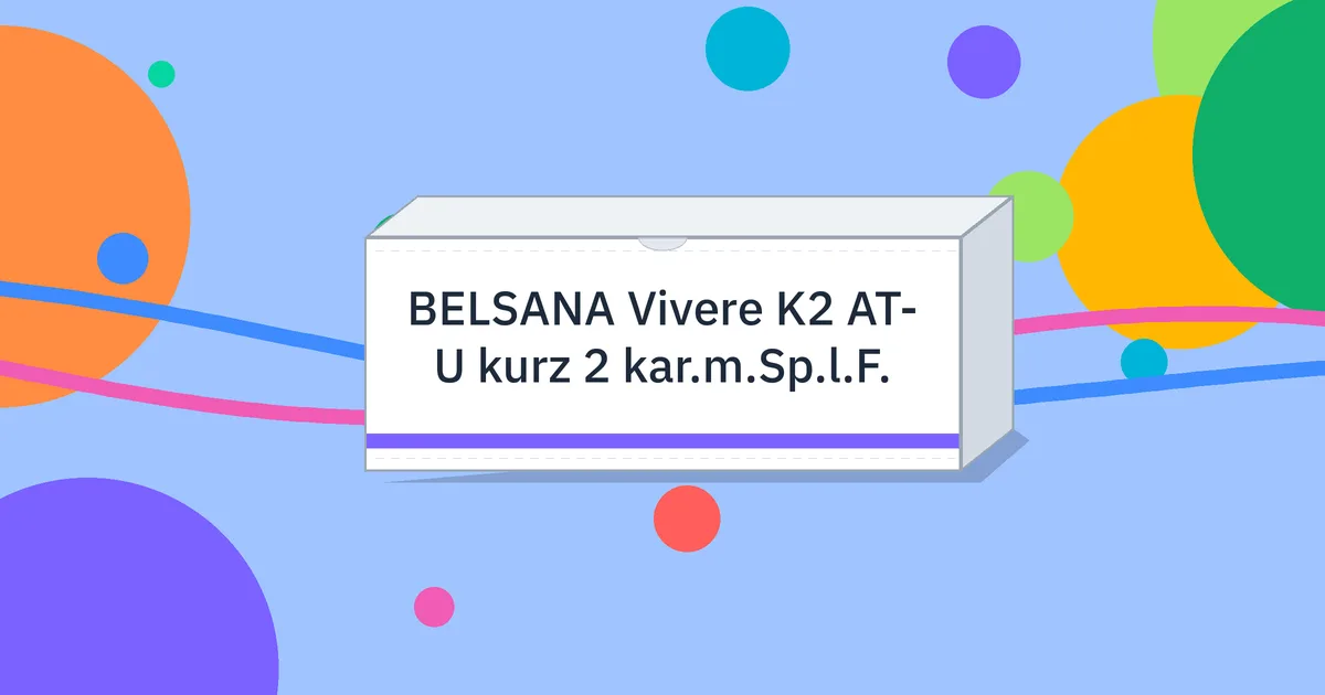 Symbolbild: Packung mit der Aufschrift BELSANA Vivere K2 AT-U kurz 2 kar.m.Sp.l.F. (PZN 08537188) – Verfügbarkeit und Bezug in Apotheken in Frankfurt am Main