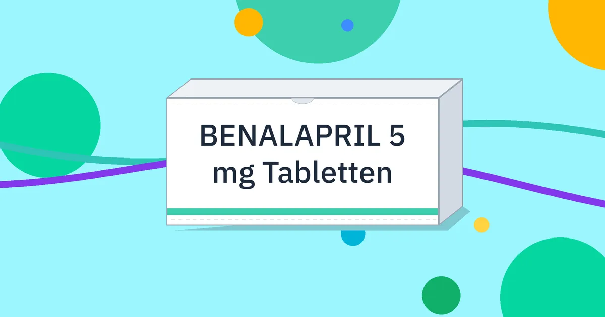 Symbolbild: Packung mit der Aufschrift BENALAPRIL 5 mg Tabletten (PZN 08755123) – Verfügbarkeit und Bezug in Apotheken in Frankfurt am Main