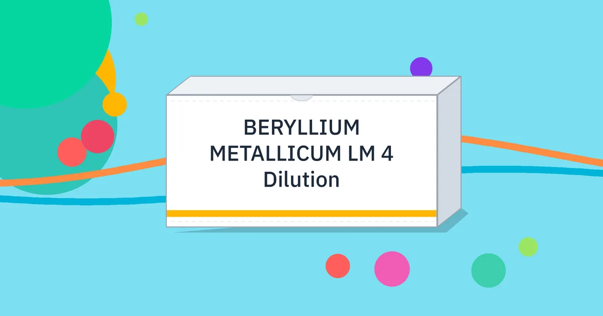 Symbolbild: Packung mit der Aufschrift BERYLLIUM METALLICUM LM 4 Dilution (PZN 12793230) – Verfügbarkeit und Bezug in Apotheken in Frankfurt am Main