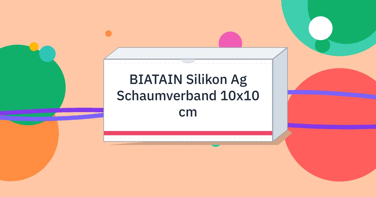 Symbolbild: Packung mit der Aufschrift BIATAIN Silikon Ag Schaumverband 10x10 cm (PZN 13820880) – Verfügbarkeit und Bezug in Apotheken in Frankfurt am Main