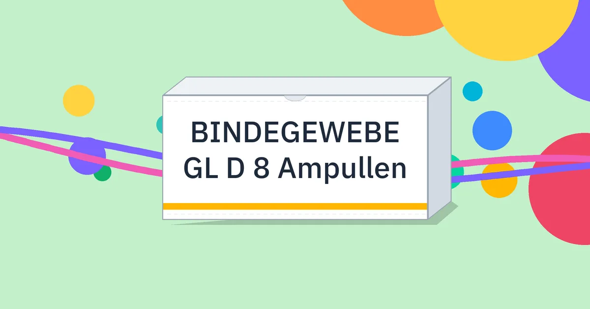 Symbolbild: Packung mit der Aufschrift BINDEGEWEBE GL D 8 Ampullen (PZN 03359581) – Verfügbarkeit und Bezug in Apotheken in Frankfurt am Main
