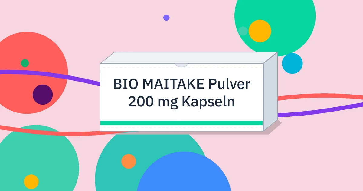 Symbolbild: Packung mit der Aufschrift BIO MAITAKE Pulver 200 mg Kapseln (PZN 09631742) – Verfügbarkeit und Bezug in Apotheken in Frankfurt am Main