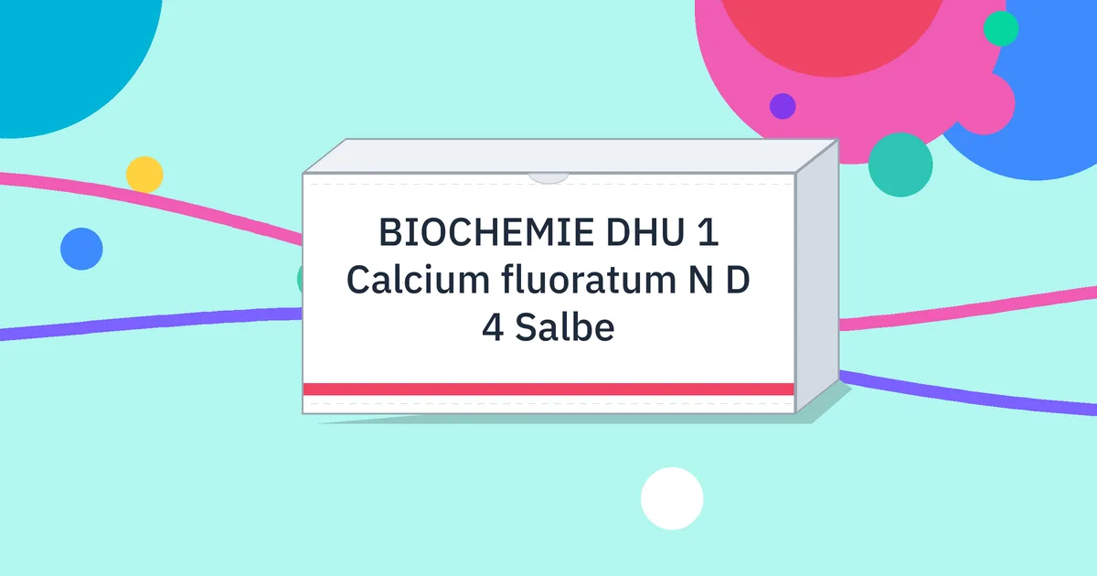 Symbolbild: Packung mit der Aufschrift BIOCHEMIE DHU 1 Calcium fluoratum N D 4 Salbe (PZN 03285747) – Verfügbarkeit und Bezug in Apotheken in Frankfurt am Main