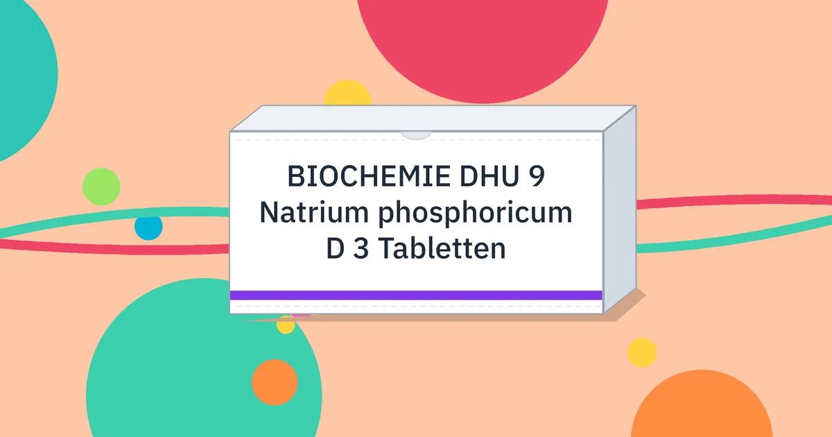 Symbolbild: Packung mit der Aufschrift BIOCHEMIE DHU 9 Natrium phosphoricum D 3 Tabletten (PZN 02580817) – Verfügbarkeit und Bezug in Apotheken in Frankfurt am Main